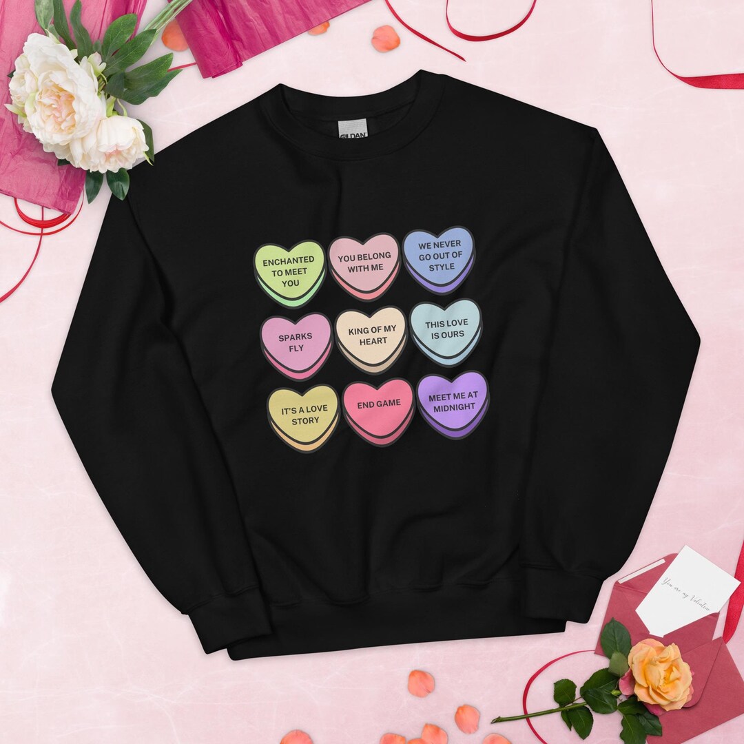 Eras Conversation Hearts Candy Lyric Unisex Sweatshirt Valentines Day ...