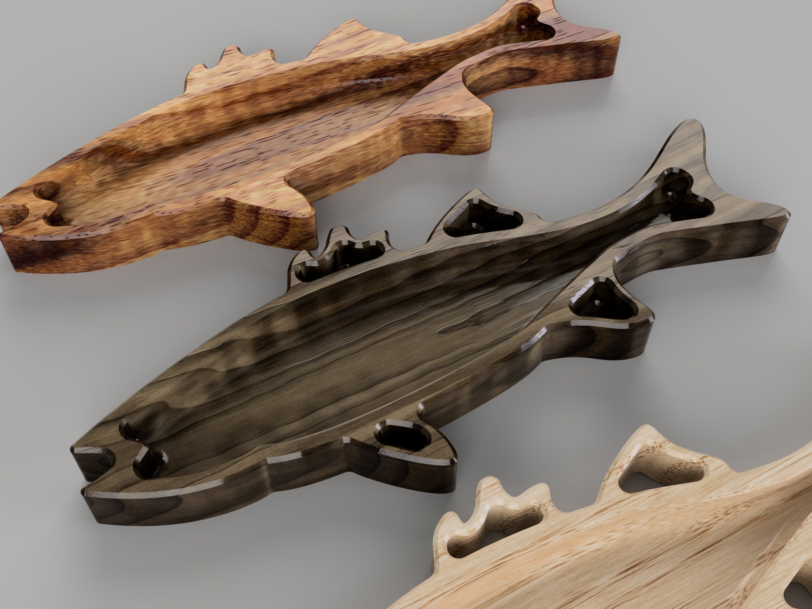 Striped Bass Tray - STL & DXF - Striper Catch All Tray - Wood CNC ...