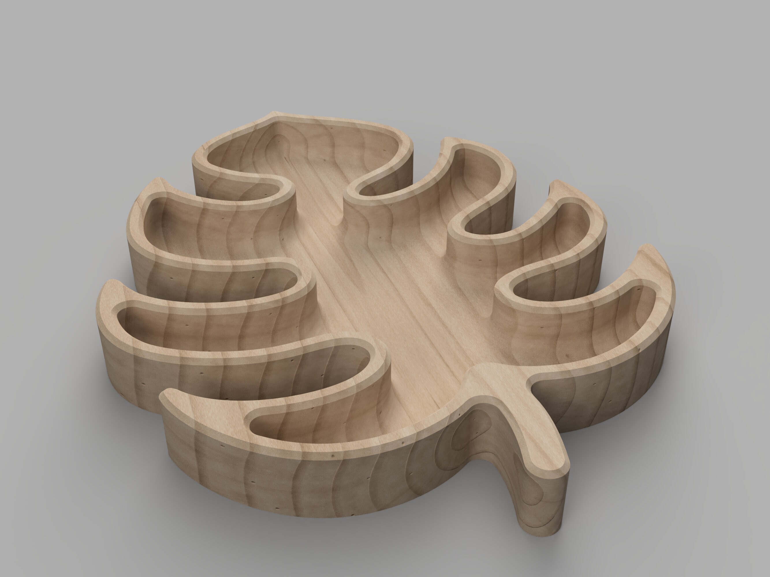Monstera Leaf Catch All Tray - STL & DXF - Wood CNC Projects - Digital ...