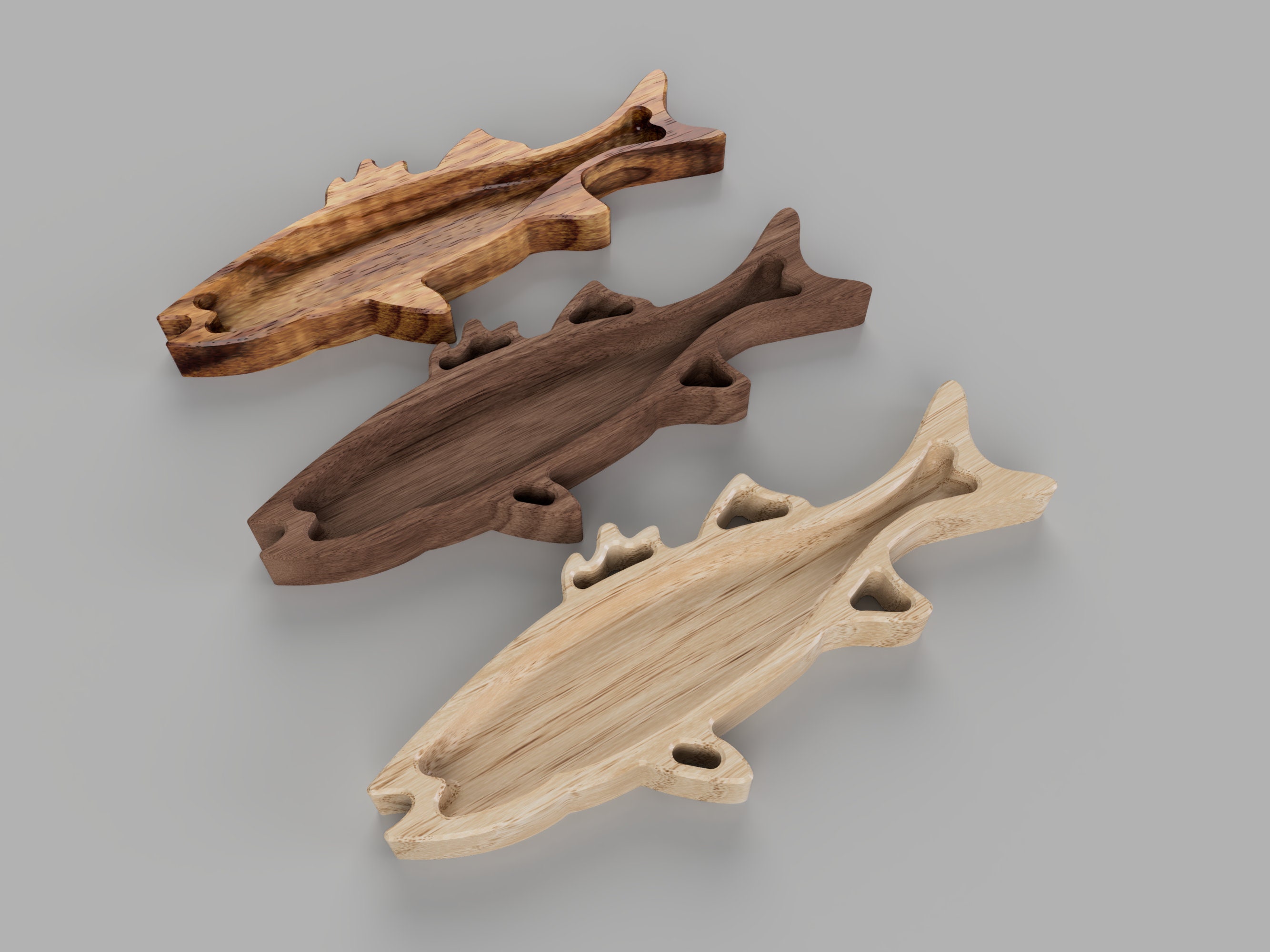 Striped Bass Tray - STL & DXF - Striper Catch All Tray - Wood CNC ...