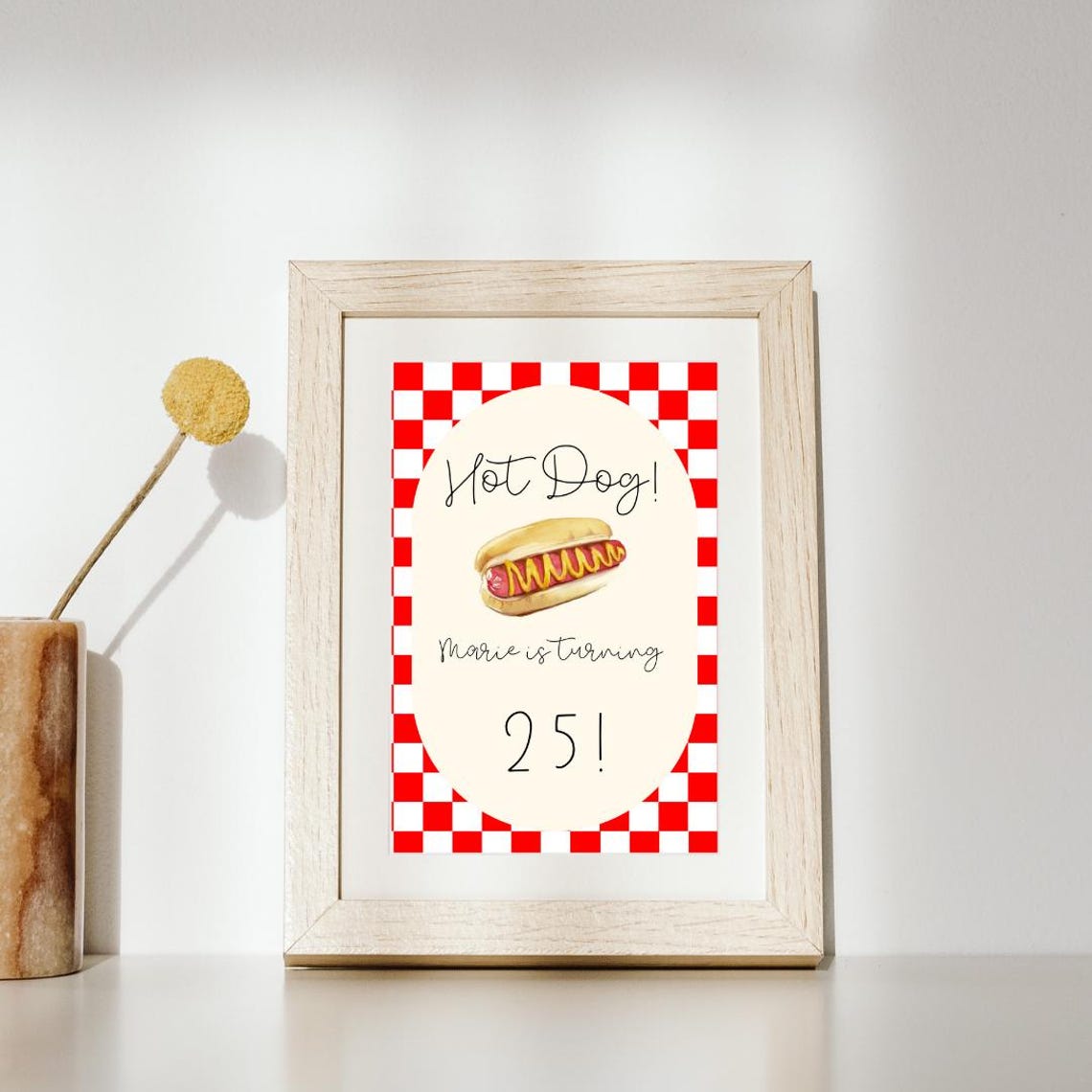 Editable Hot Dog Birthday Invitation: A Weenie Bit Older Theme (canva ...