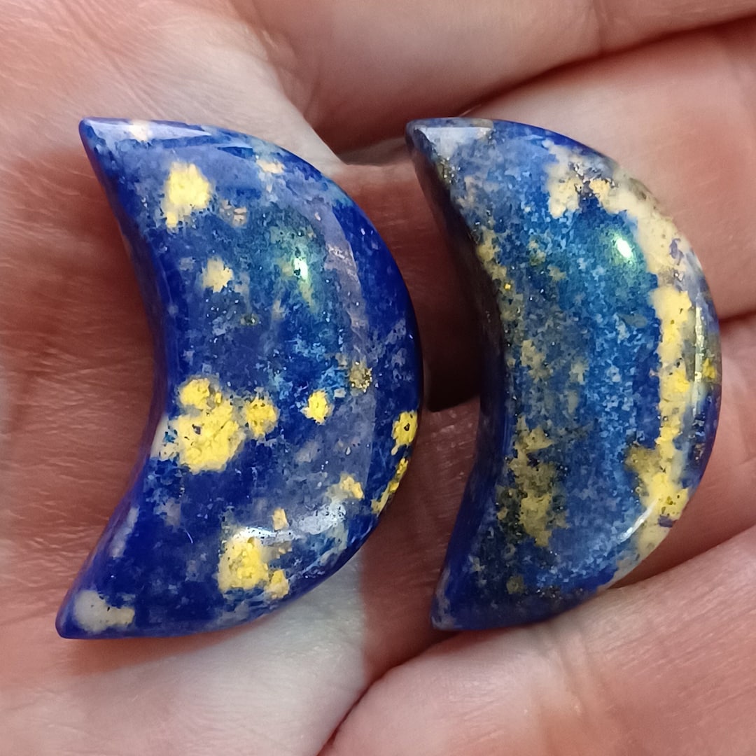 UV Reactive Lapis Lazuli | Lapis Lazuli Moon | Jewelry Making - Etsy
