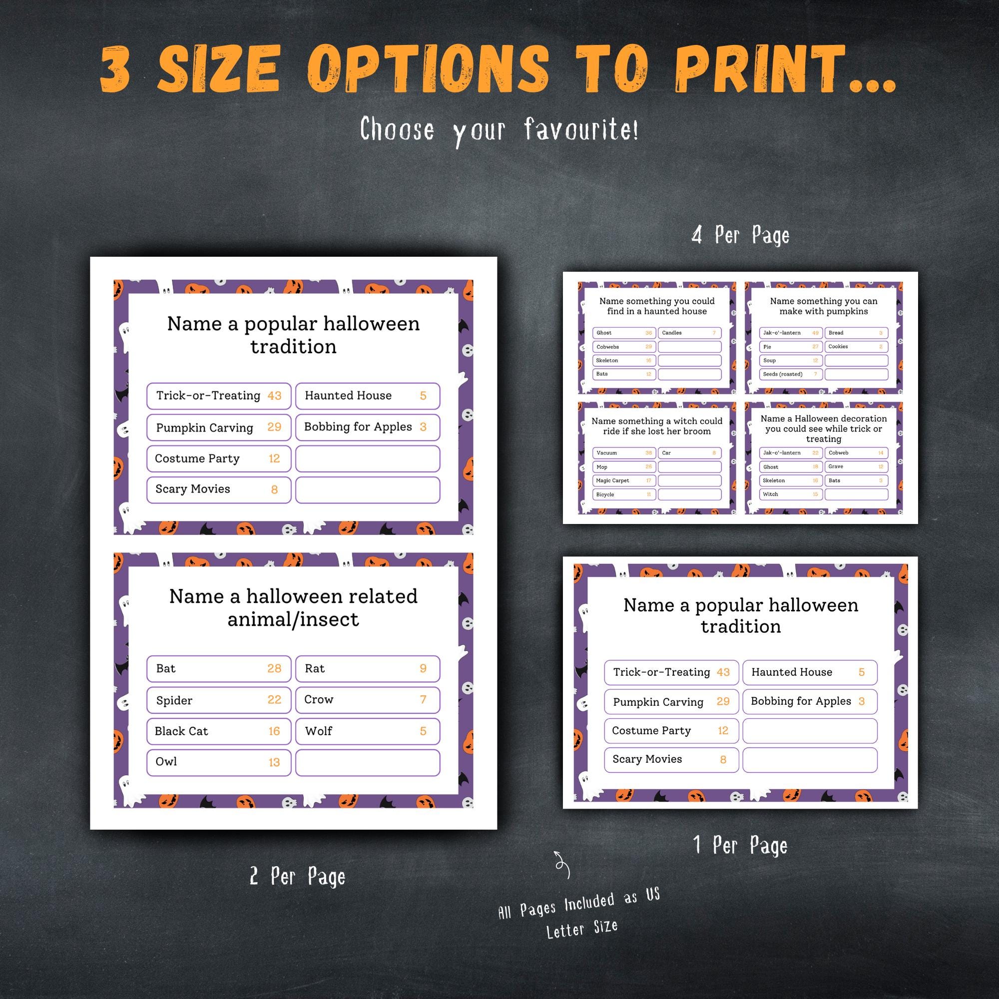 Halloween Friendly Feud Game Printable, Halloween Party Games for ...