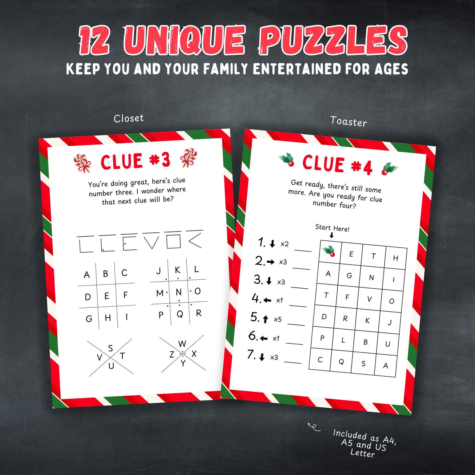 Indoor Christmas Scavenger Hunt, Christmas Printable Game for Kids ...