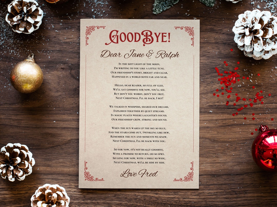 Goodbye Letter From Elf, Elf Farewell Letter, Elf Departure Letter ...