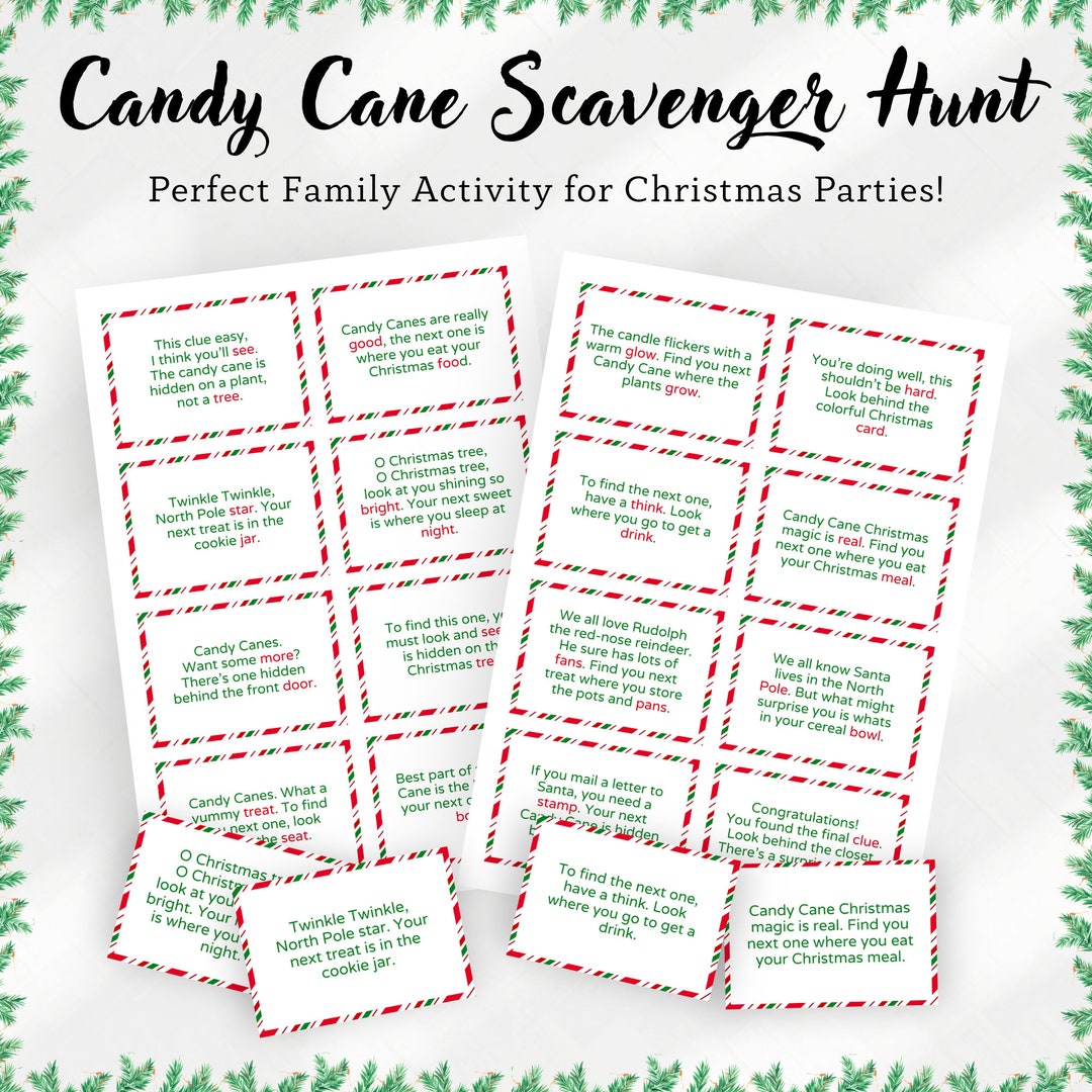 Candy Cane Treasure Hunt, Christmas Treasure Hunt, Candy Cane Christmas ...