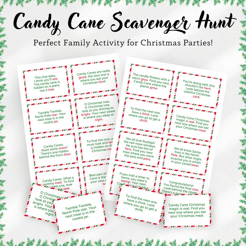 Candy Cane Treasure Hunt, Christmas Treasure Hunt, Candy Cane Christmas ...