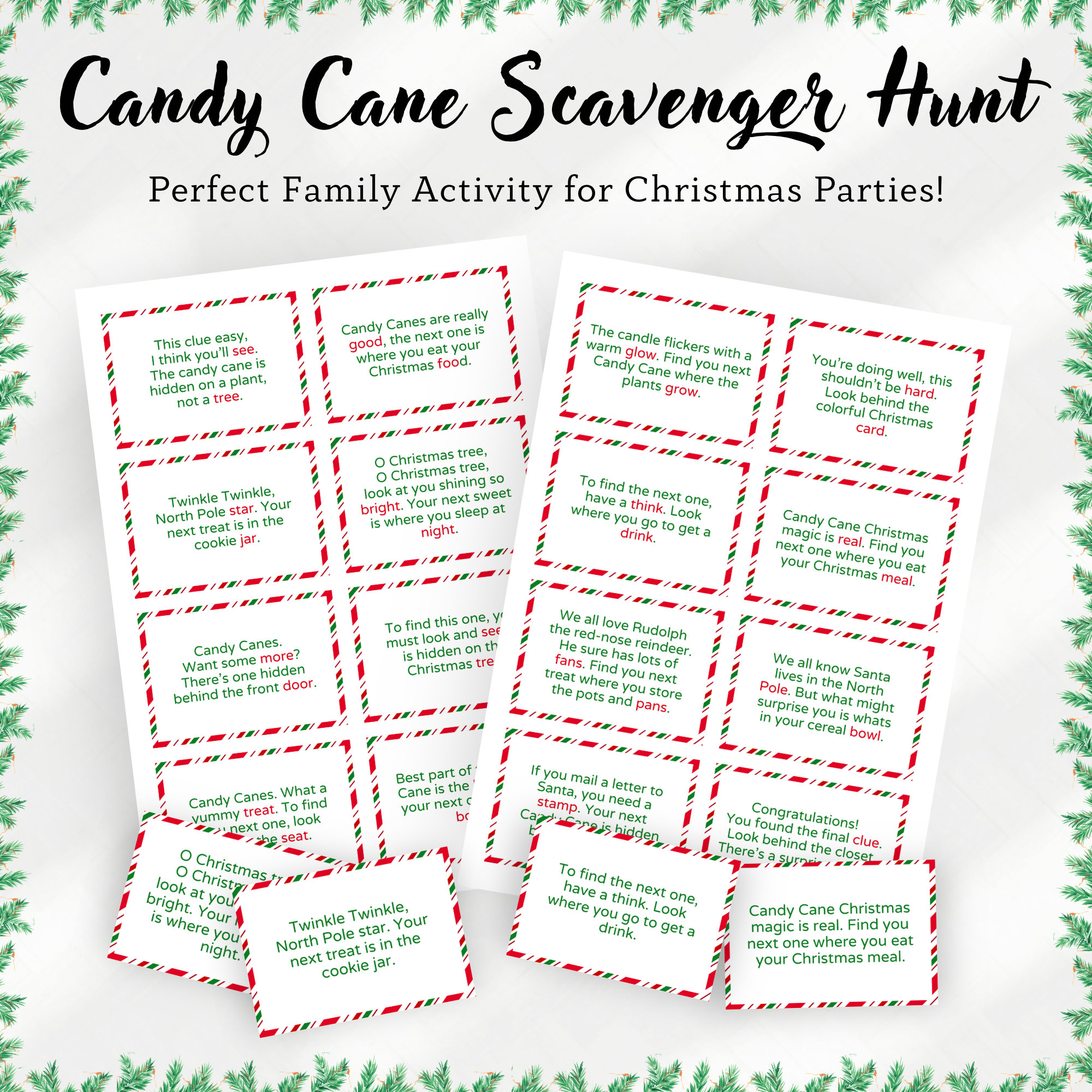 Candy Cane Treasure Hunt, Christmas Treasure Hunt, Candy Cane Christmas ...