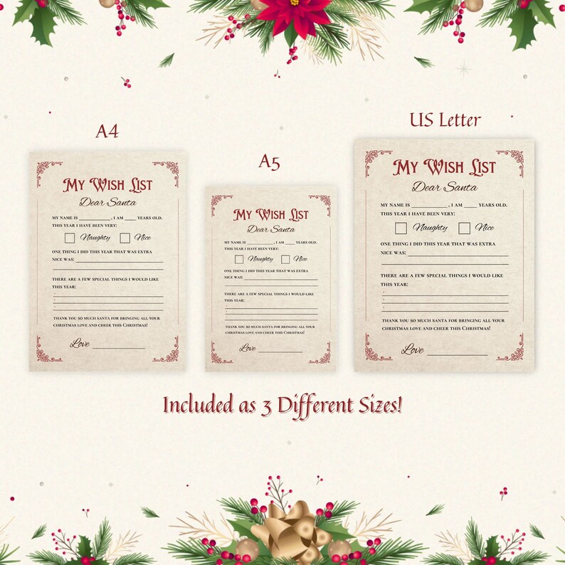 Letter to Santa Kids Letter to Santa Christmas Wish List - Etsy UK