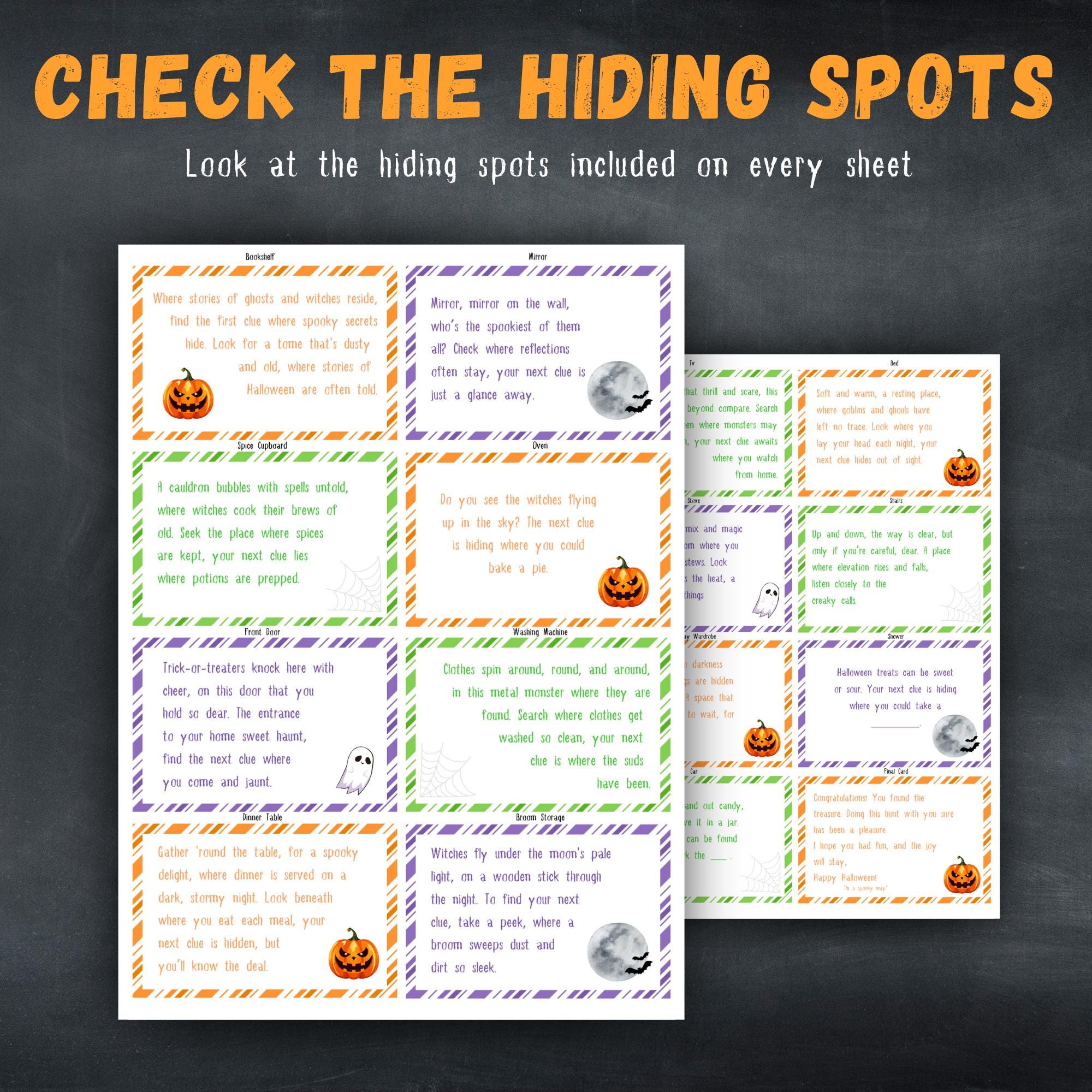 Halloween Scavenger Hunt, Indoor and Outdoor Treasure Hunt, Halloween ...