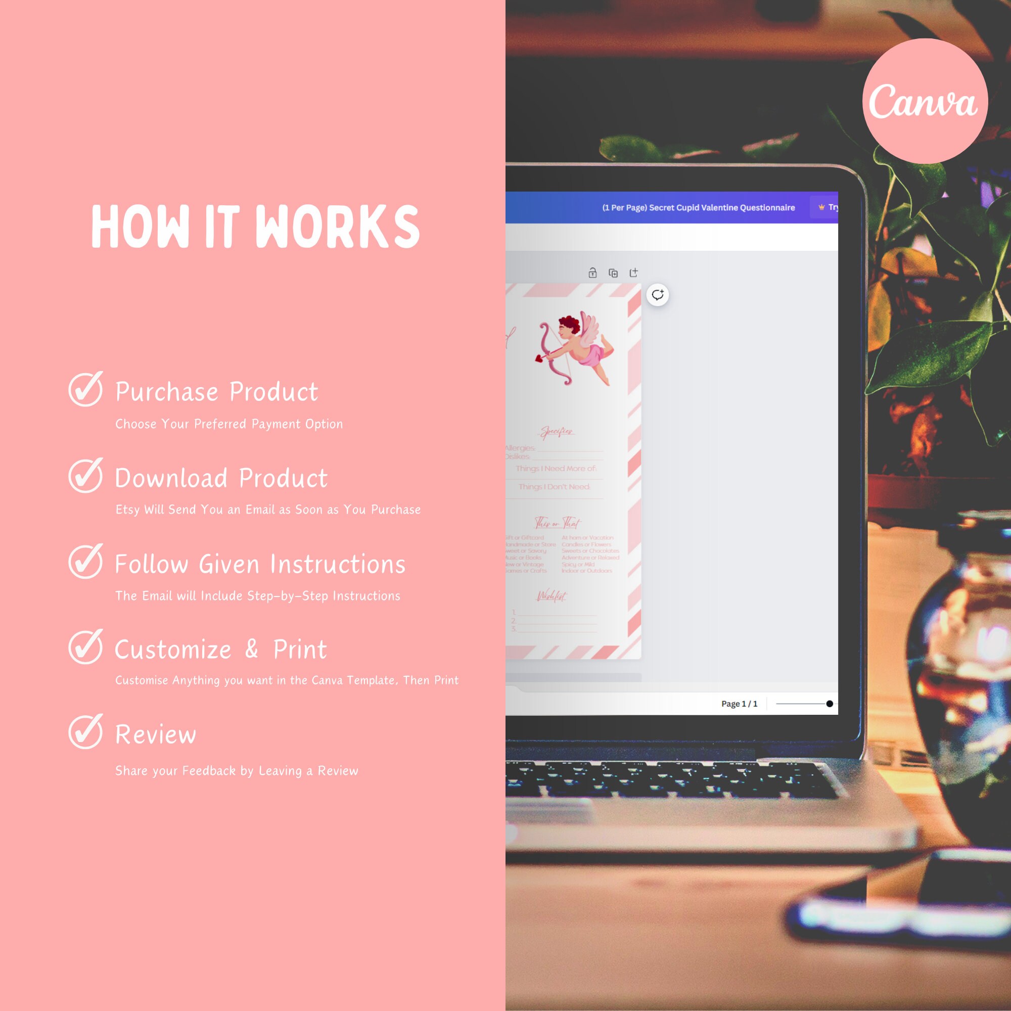 Secret Cupid Questionnaire Printable, Valentine's Gift Exchange, Gift ...