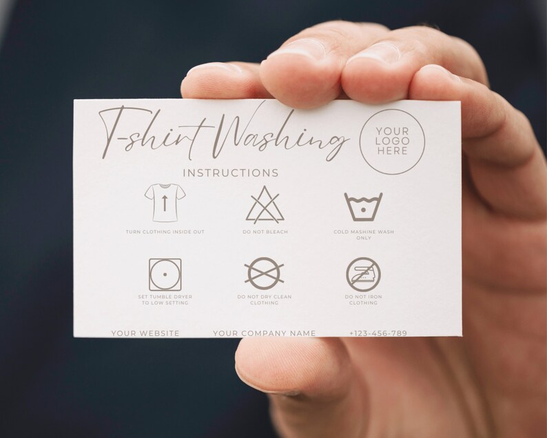 Editable Printable Clothing Care Cards Washing Instructions - Etsy UK