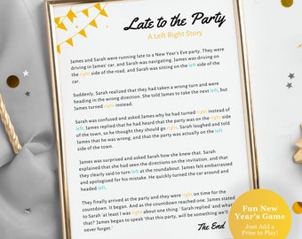 New Year's Left Right Game Printable New Year's Eve Left Right Story ...