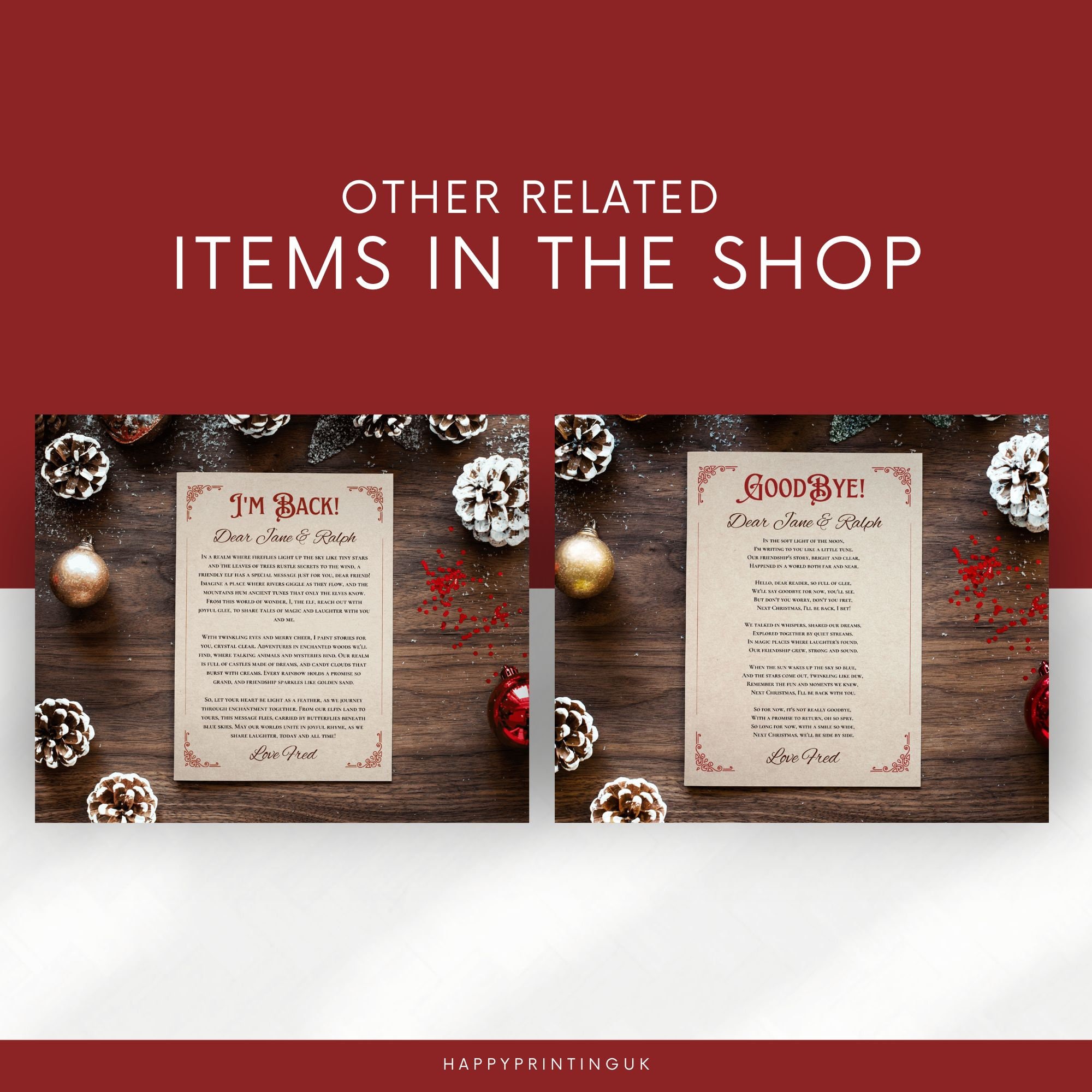 Elf Arrival and Departure Letters From Elf Christmas Note From Elves ...