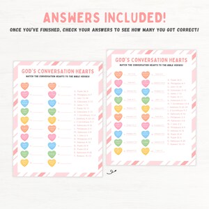 God's Conversation Hearts Bible Match Game, Valentine Bible Match Party ...
