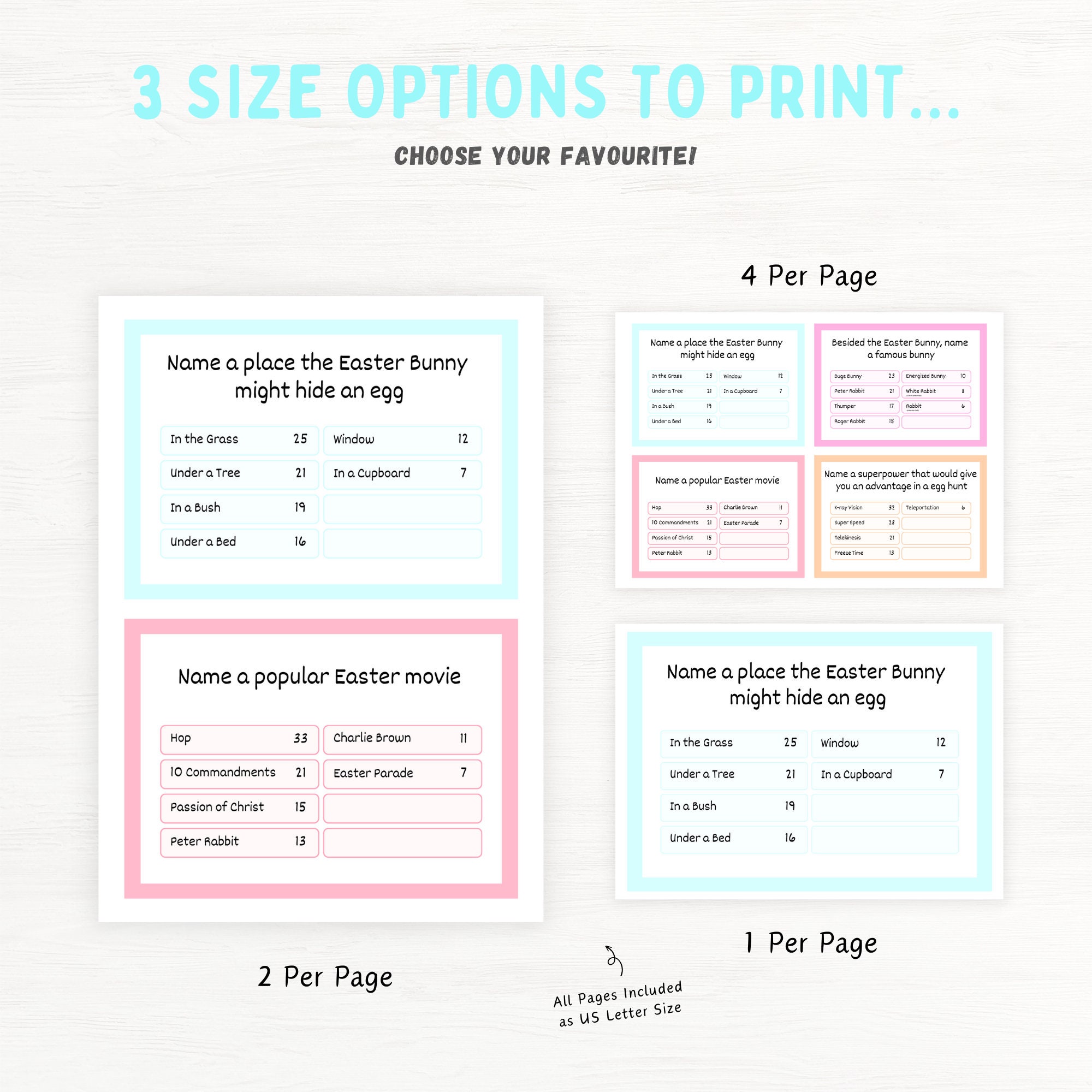 Easter Friendly Feud Trivia Game, Easter Party Game Night, Printable ...