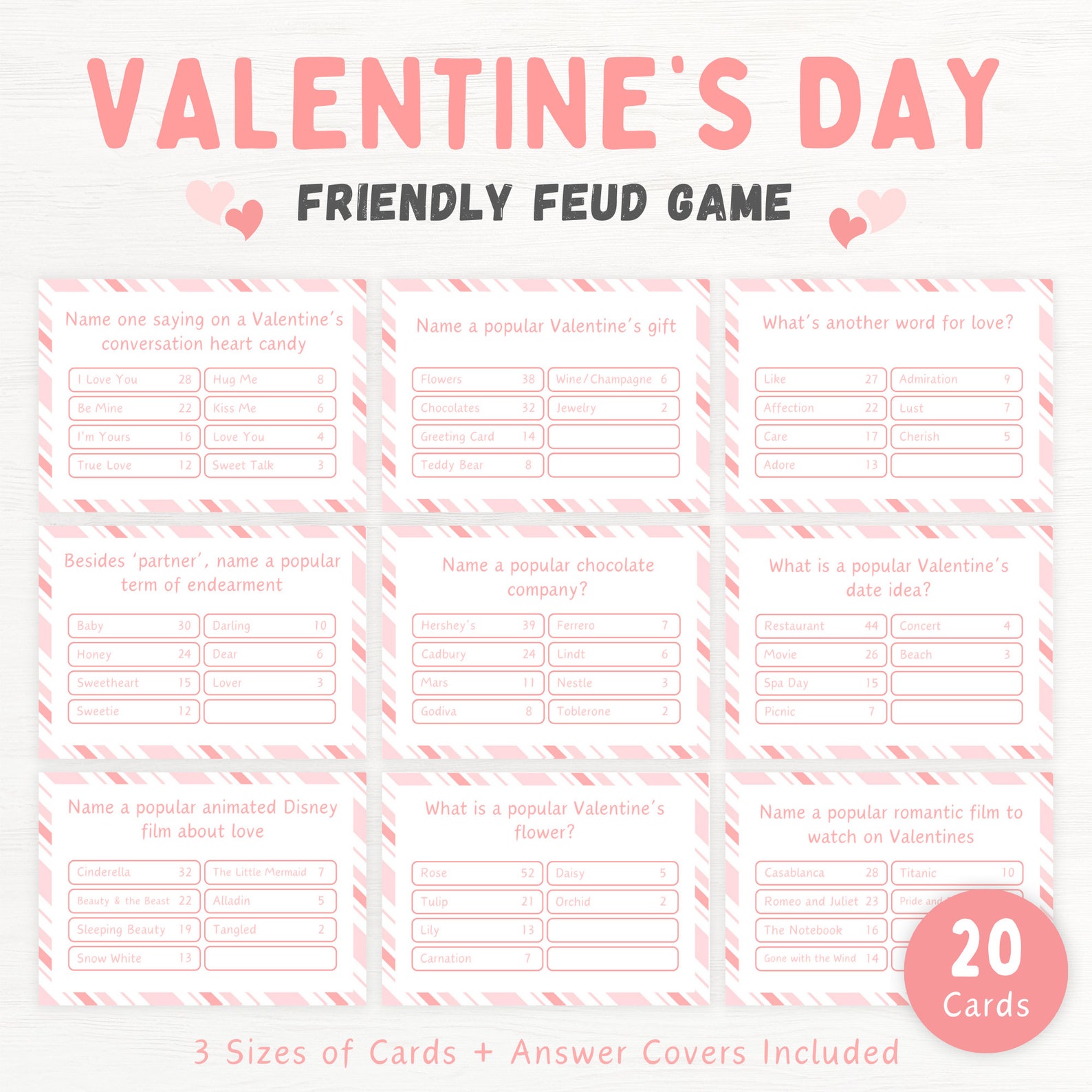 Valentines Day Friendly Feud Game, Printable Valentines Day Game ...