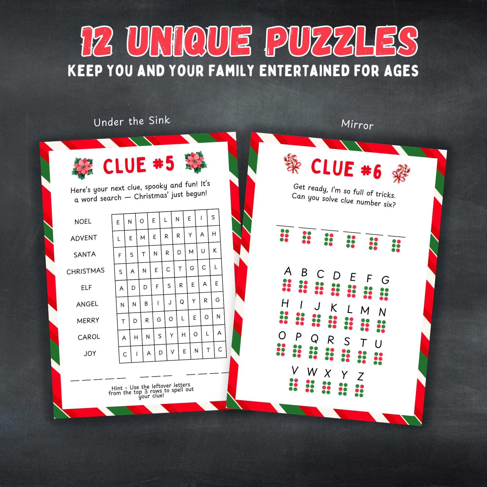 Indoor Christmas Scavenger Hunt, Christmas Printable Game for Kids ...