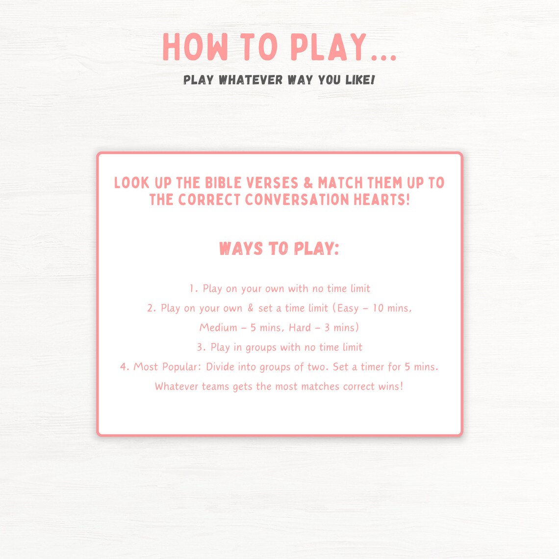 God's Conversation Hearts Bible Match Game, Valentine Bible Match Party ...