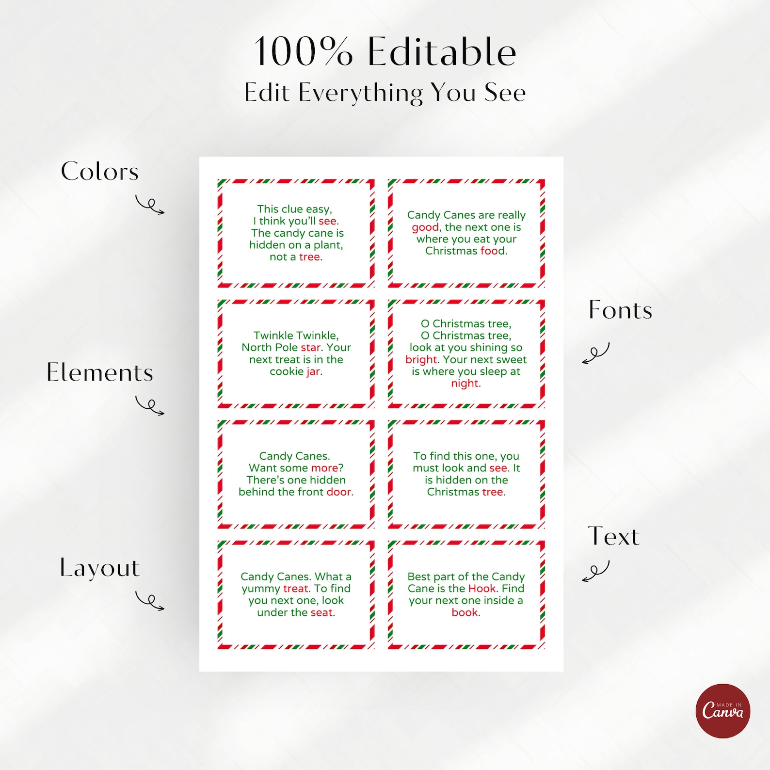 Candy Cane Treasure Hunt, Christmas Treasure Hunt, Candy Cane Christmas ...