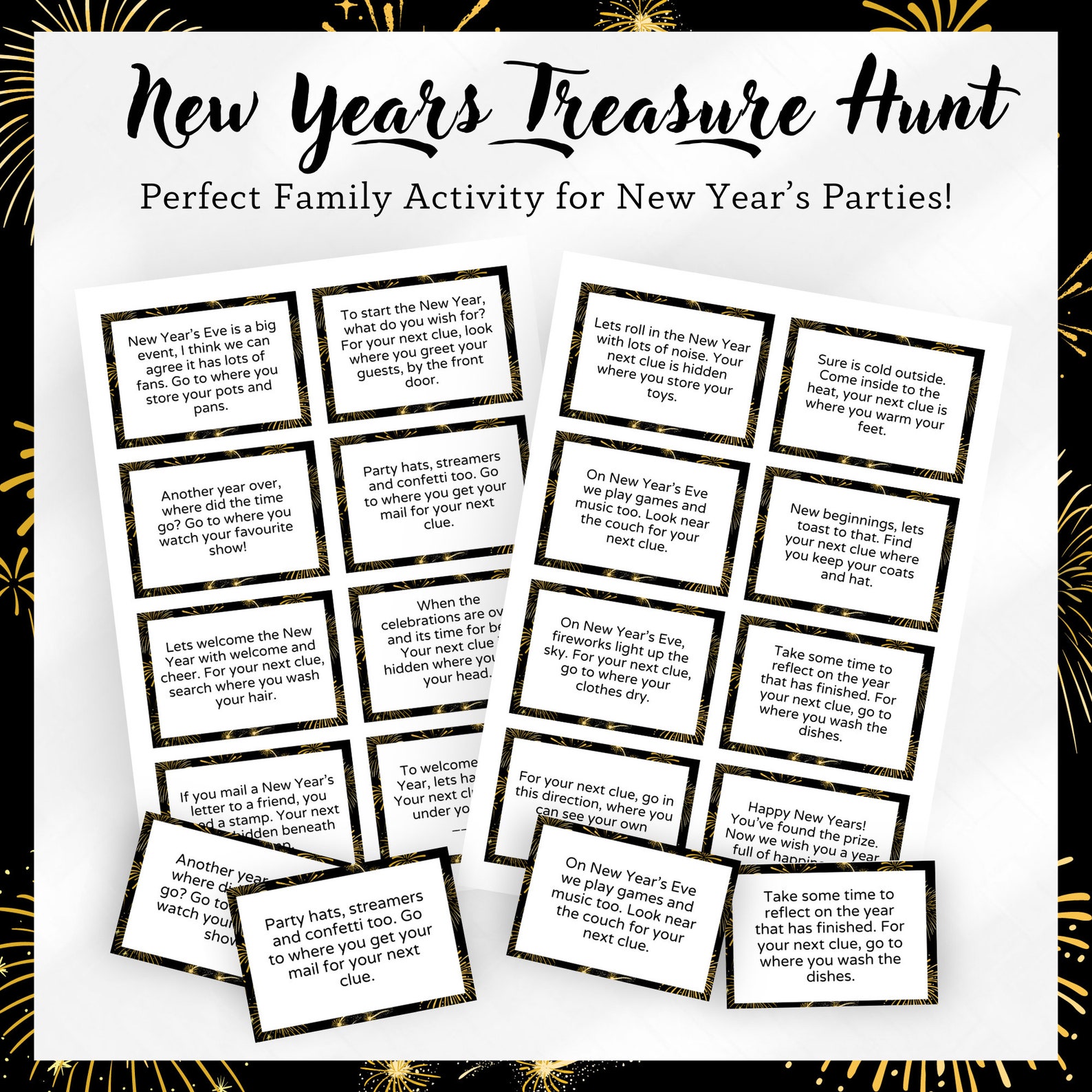 New Years Eve Scavenger Hunt Printable, New Year's Eve Treasure Hunt ...