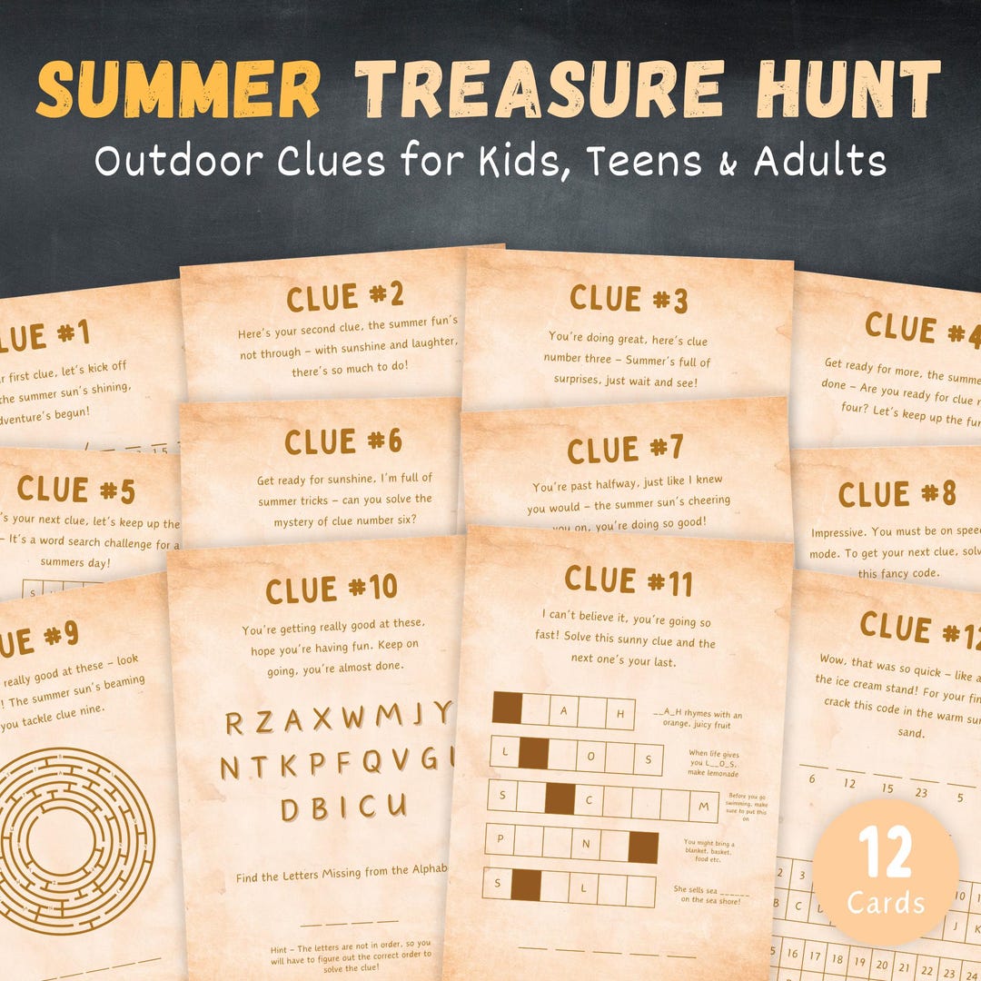 Summer Scavenger Hunt for Kids, Summertime Games, Outdoor Activity ...
