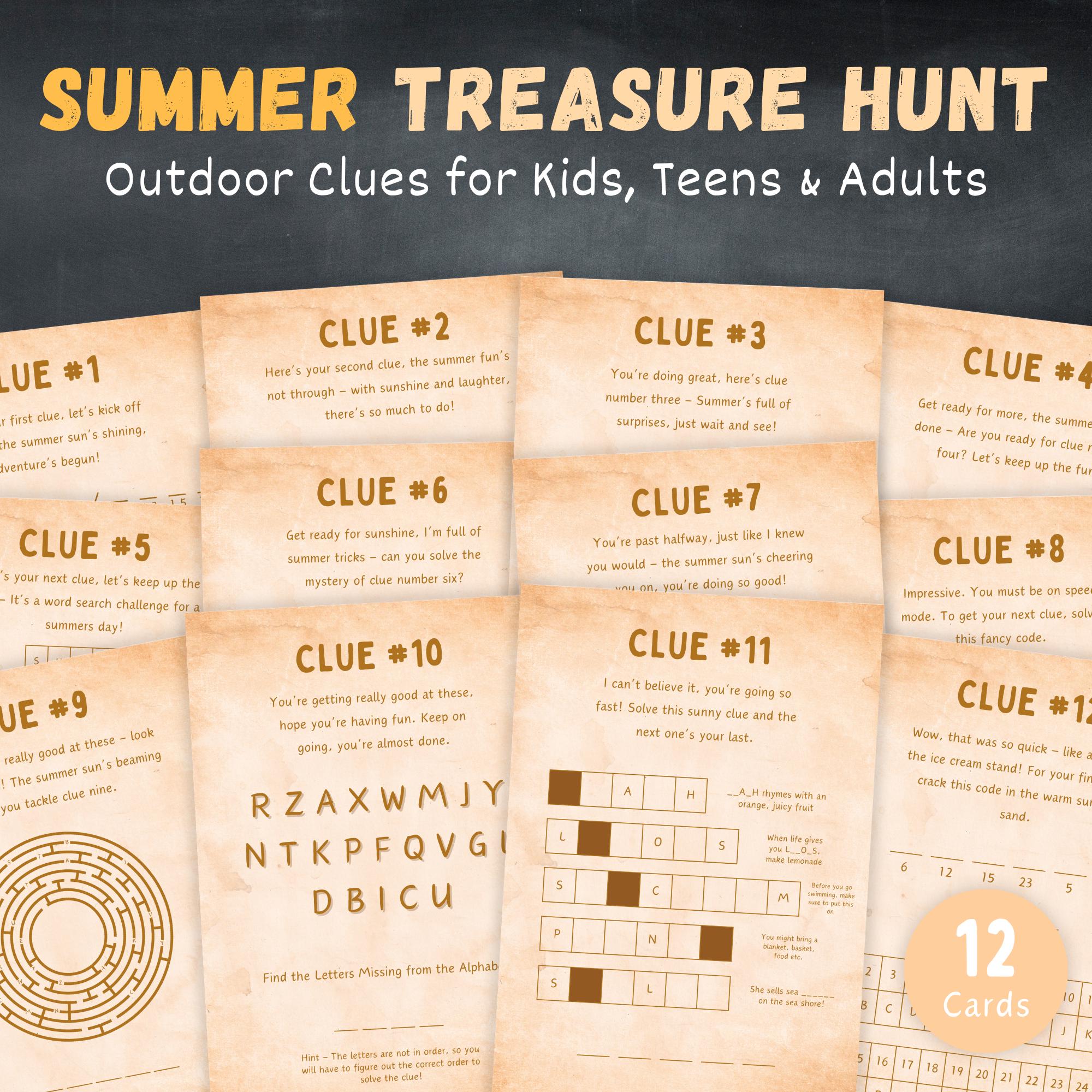 Summer Scavenger Hunt for Kids, Summertime Games, Outdoor Activity ...