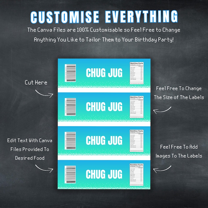 Printable Gamer Chug Labels, Bottle Tags, Editable DIY Birthday, Video ...