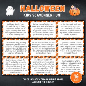 Halloween Scavenger Hunt Game for Kids, Indoor Halloween Party Game ...