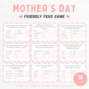 Mother's Day Friendly Feud Game, Mother's Day Trivia Game, Printable ...