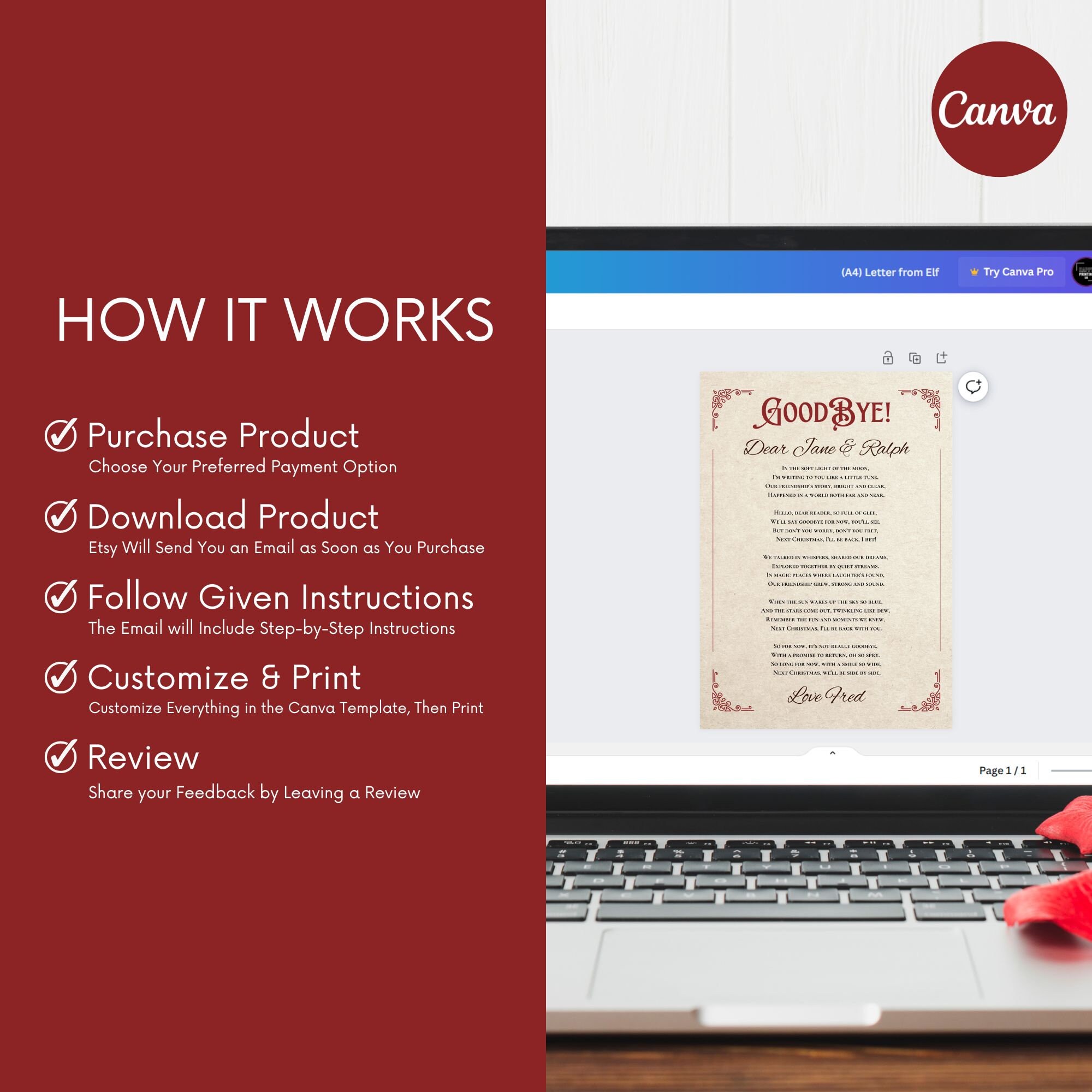 Elf Arrival and Departure Letters From Elf Christmas Note From Elves ...