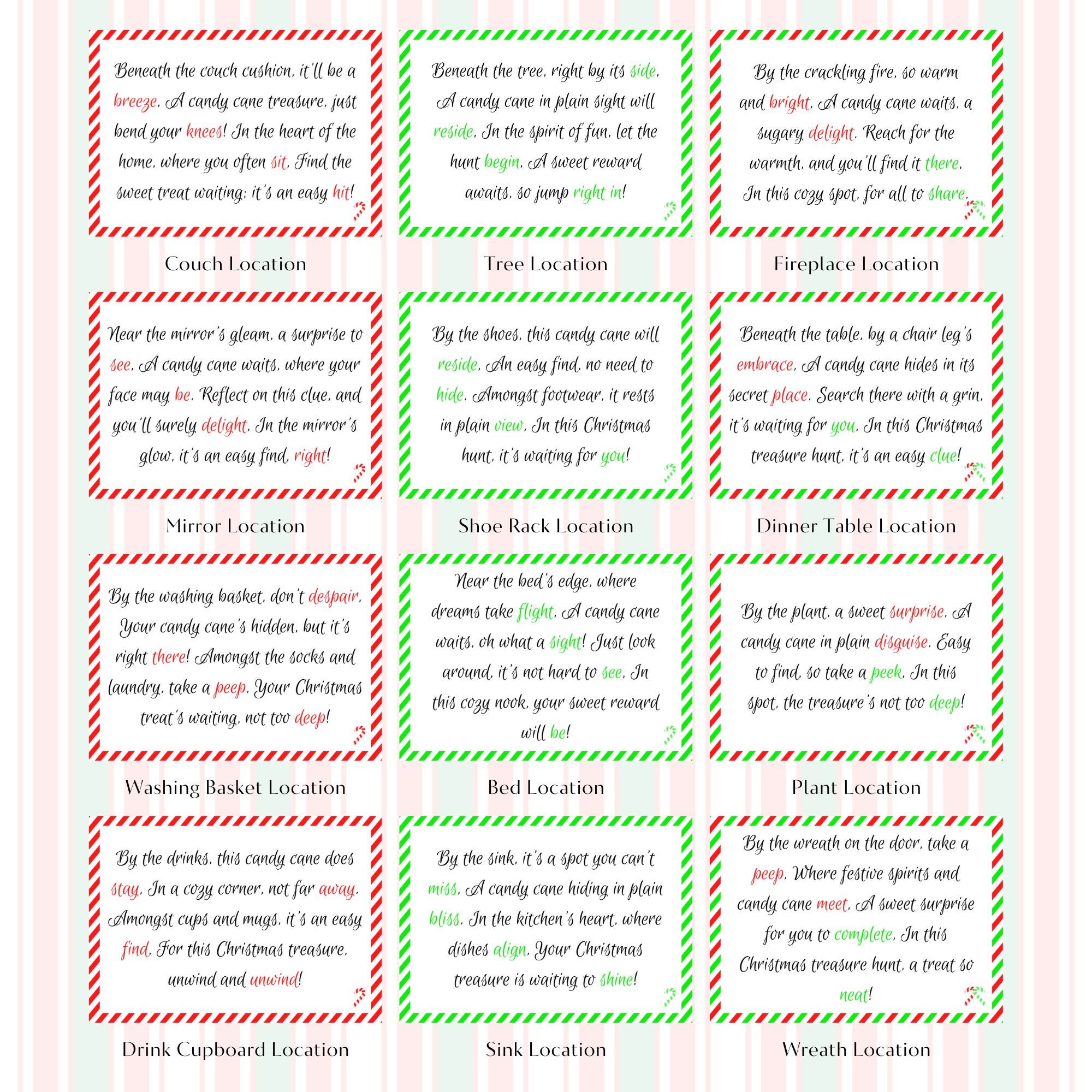 Candy Cane Treasure Hunt Christmas Treasure Hunt Candy Cane - Etsy UK