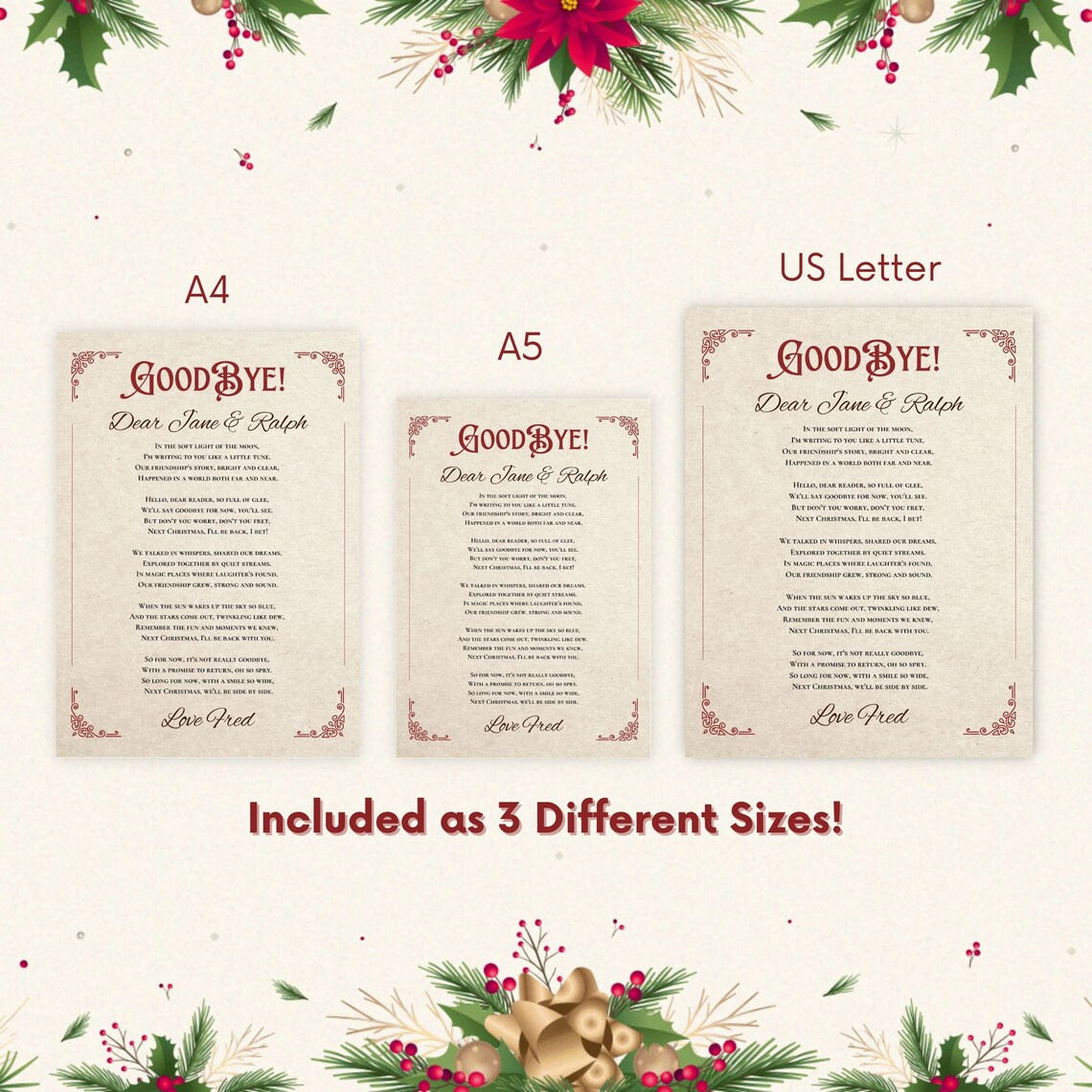 Elf Arrival and Departure Letters From Elf Christmas Note From Elves ...