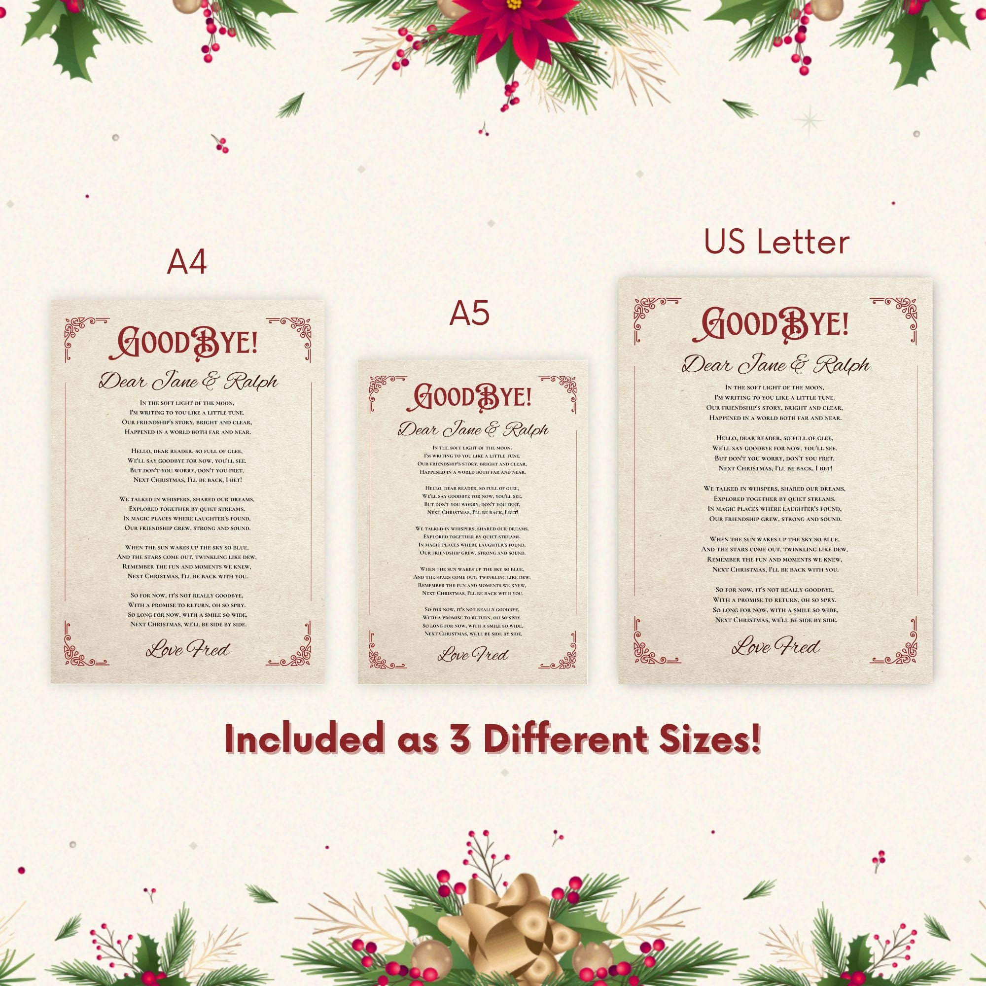 Elf Arrival and Departure Letters From Elf Christmas Note From Elves ...