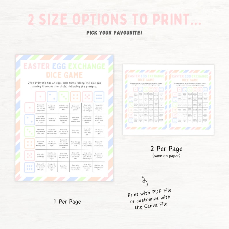 Easter Egg Exchange Dice Game, Printable Easter Games, Easter ...