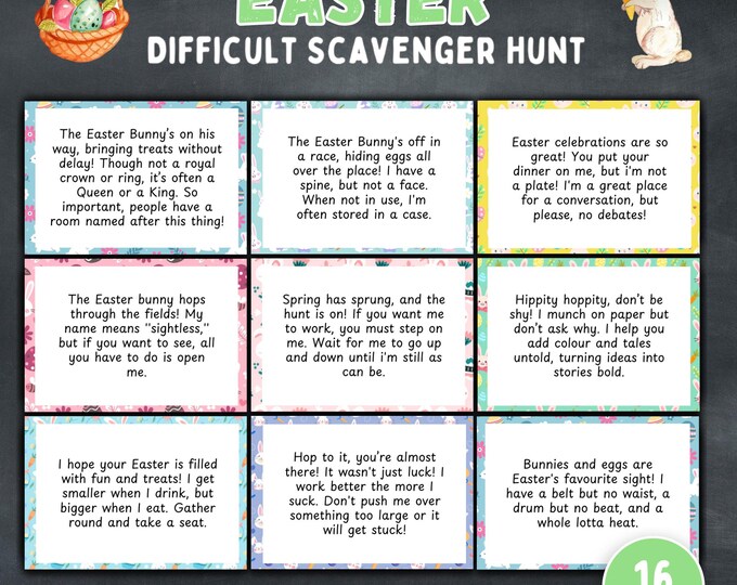 Difficult Easter Indoor and Outdoor Scavenger Hunt for Older Kids ...
