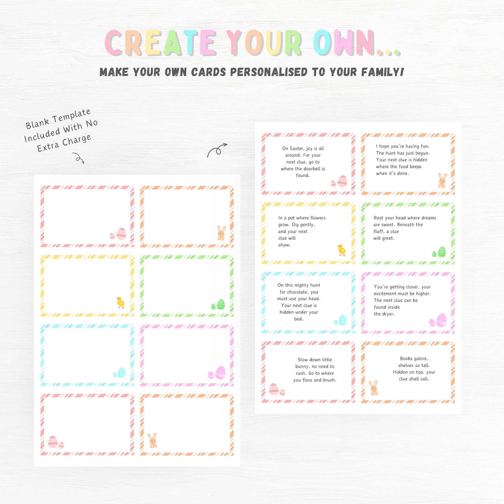 Easter Indoor and Outdoor Scavenger Hunt for Kids, Treasure Hunt Game ...