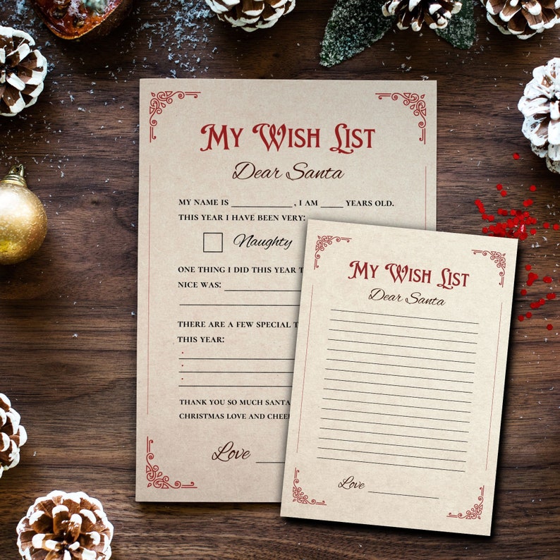 Letter to Santa Kids Letter to Santa Christmas Wish List - Etsy UK