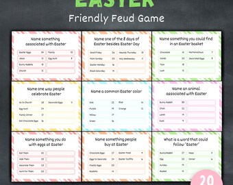 Easter Friendly Feud Trivia Game, Easter Party Game Night, Printable ...