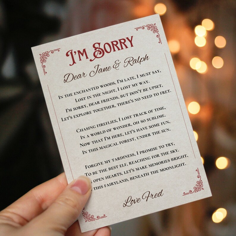 Late Elf Arrival Letter From Elf Apology Letter From - Etsy UK