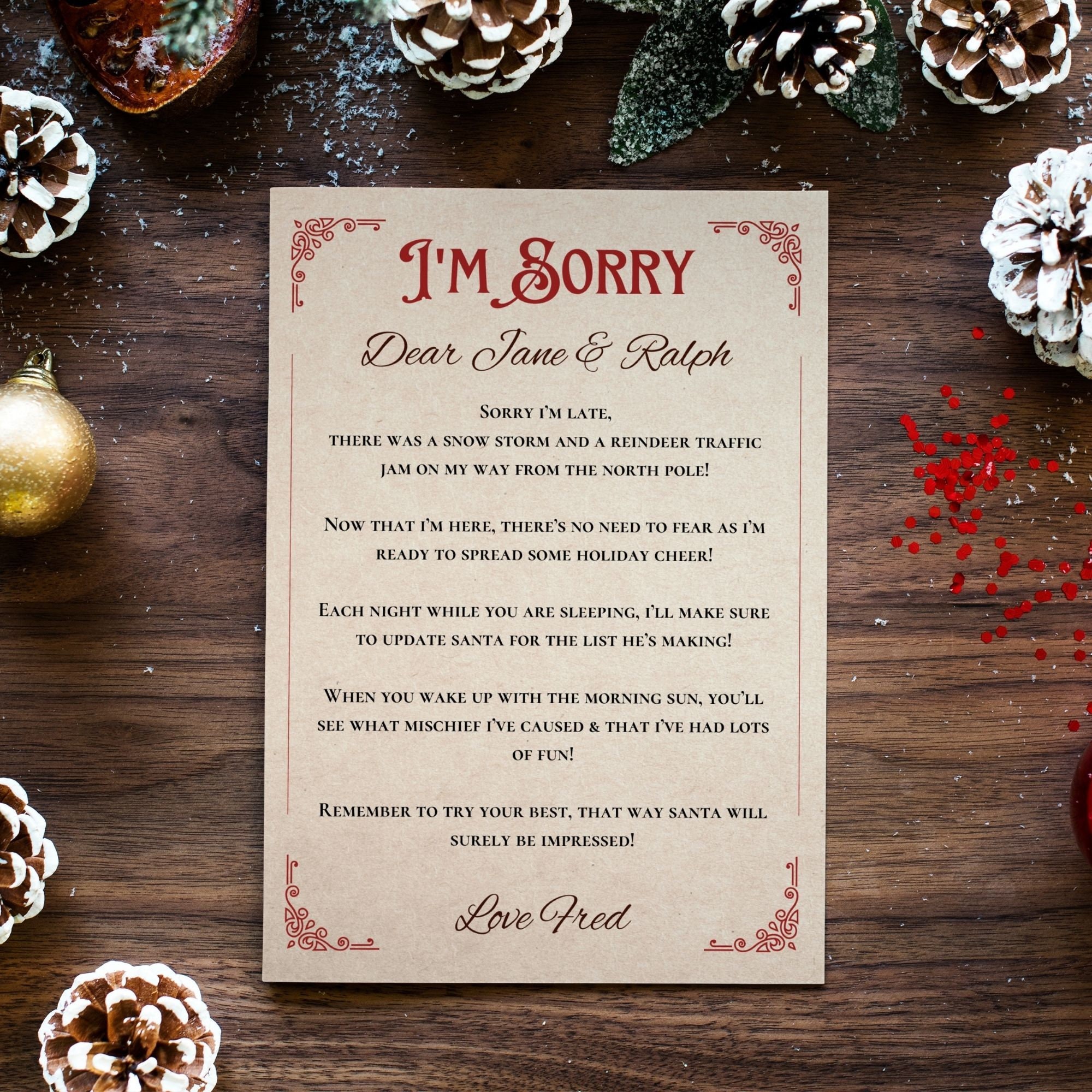Sorry Im Late Elf Arrival Letter Late Elf Letter Christmas Elf Is