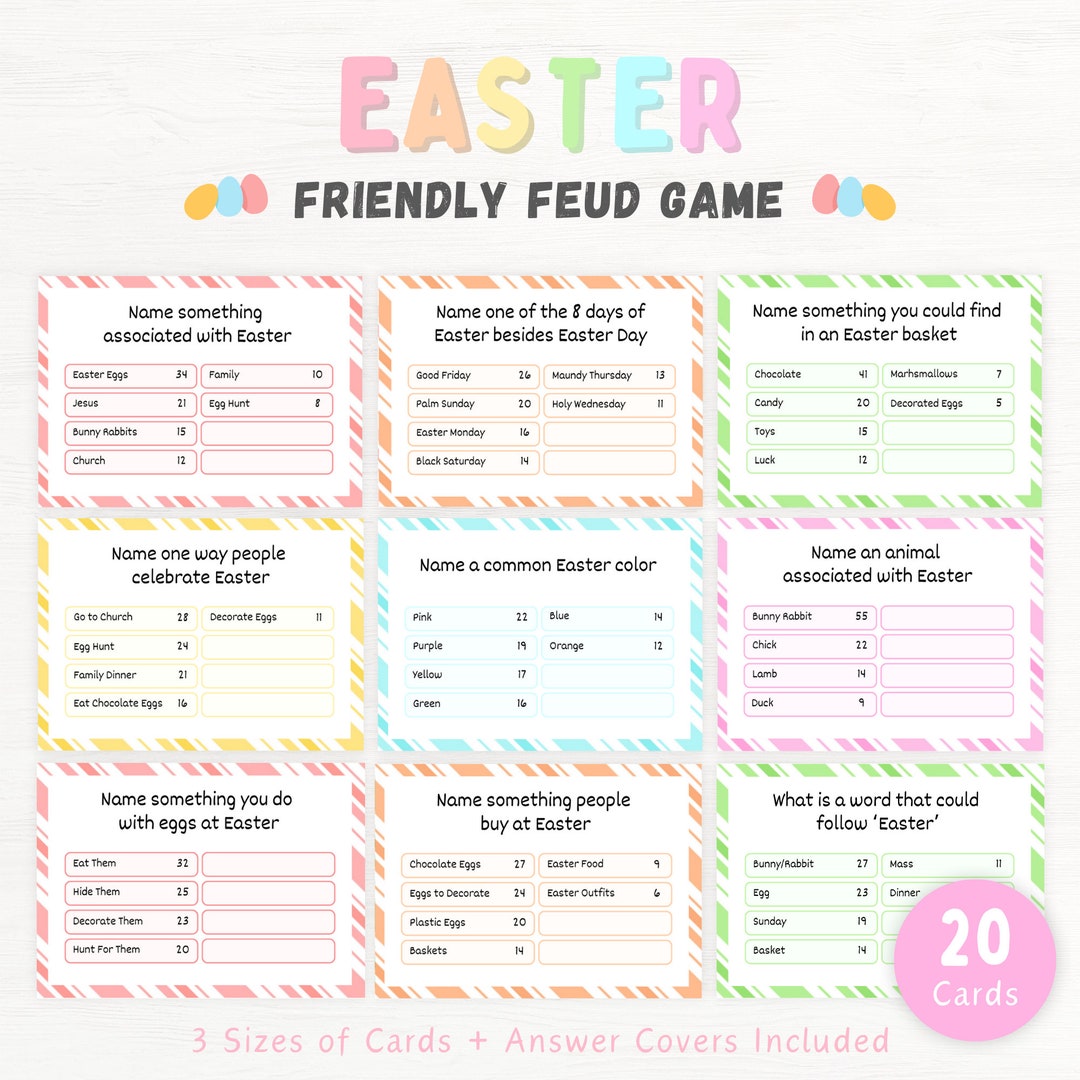 Easter Family Feud Game, Easter Trivia Feud, Easter Friendly Feud ...