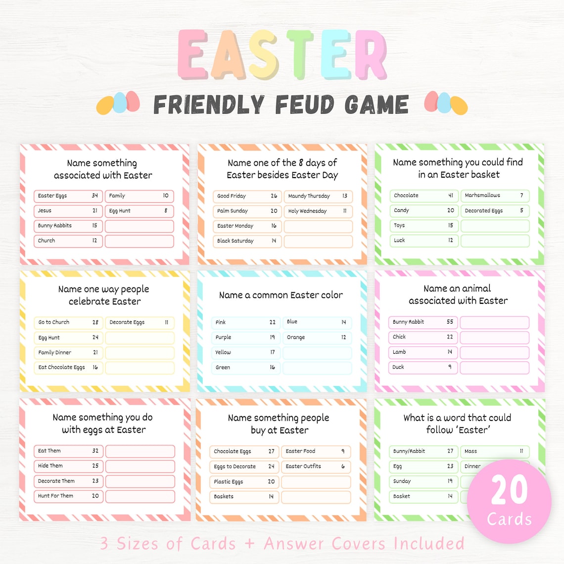 Easter Family Feud Game, Easter Trivia Feud, Easter Friendly Feud ...