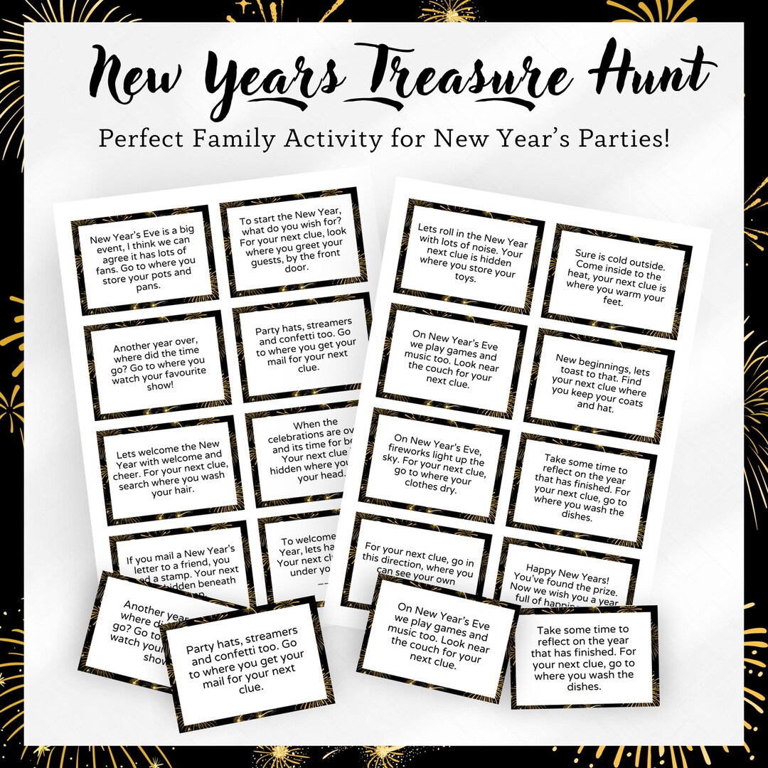 New Years Eve Scavenger Hunt, New Years Printable Game for Kids, New ...