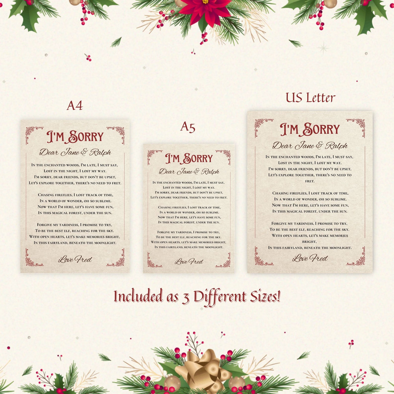 Late Elf Arrival Letter From Elf Apology Letter From - Etsy UK