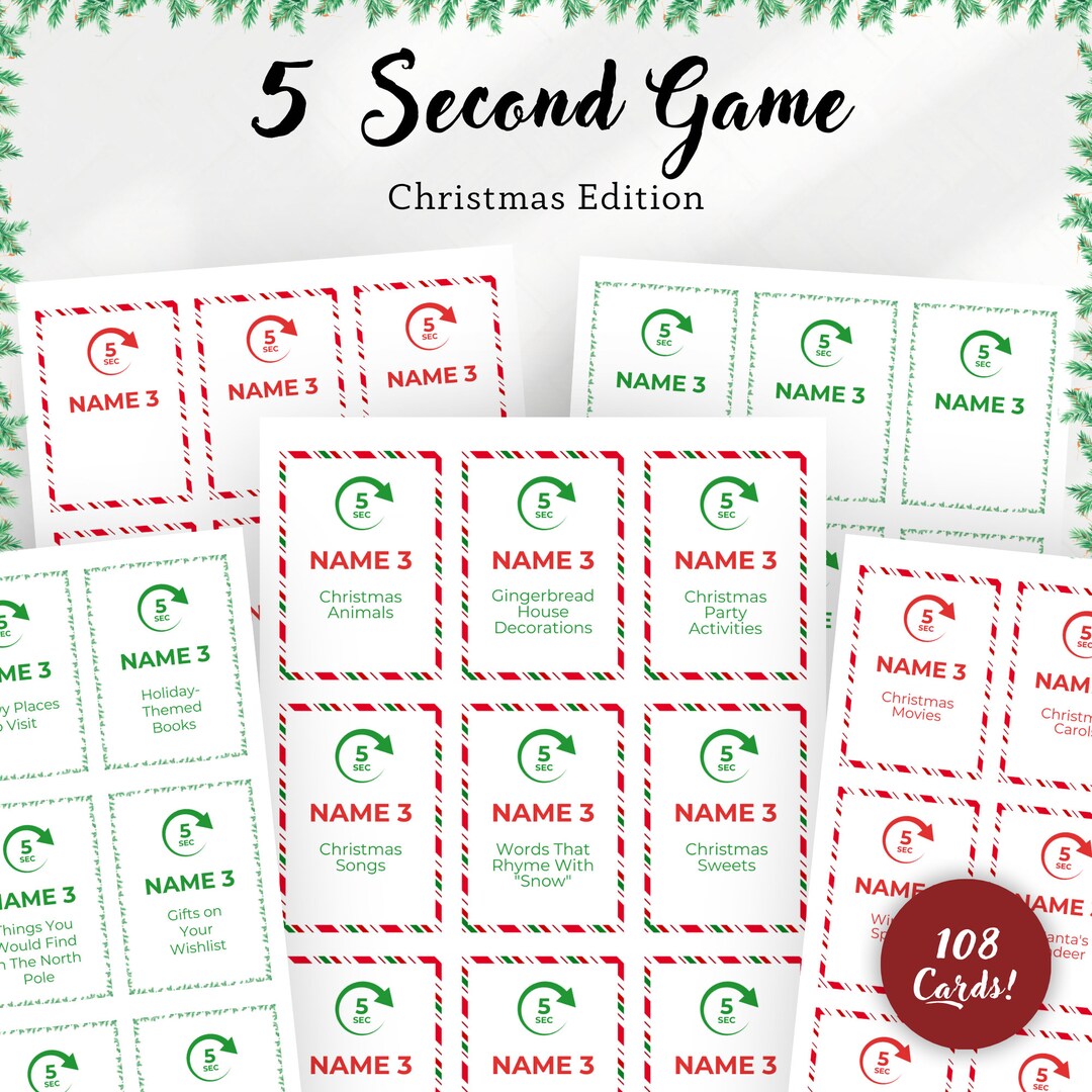 Christmas 5 Second Game for Christmas Party Activity for Kids Christmas ...