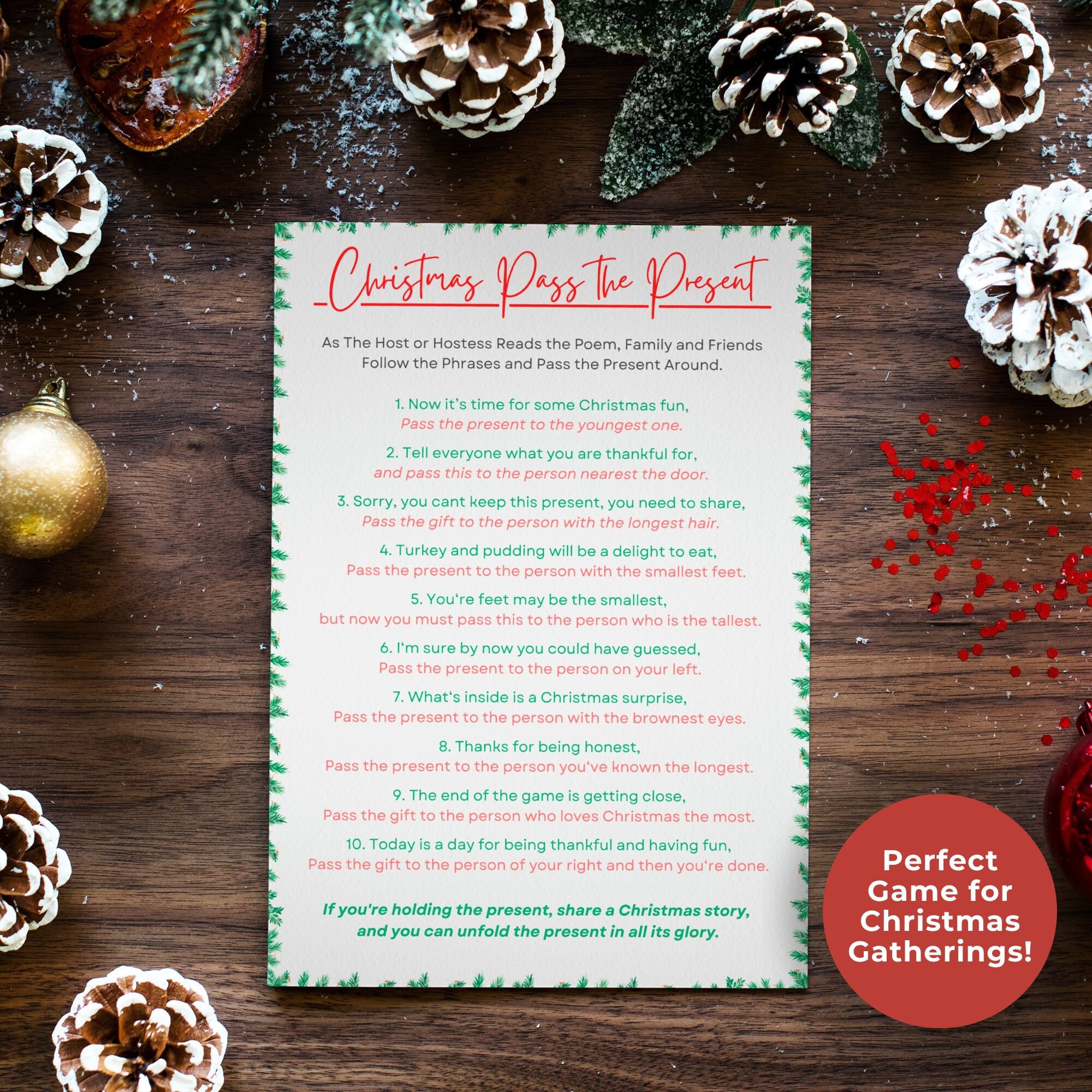 Christmas Pass the Present Game, Pass the Parcel Party Game, Pass the ...