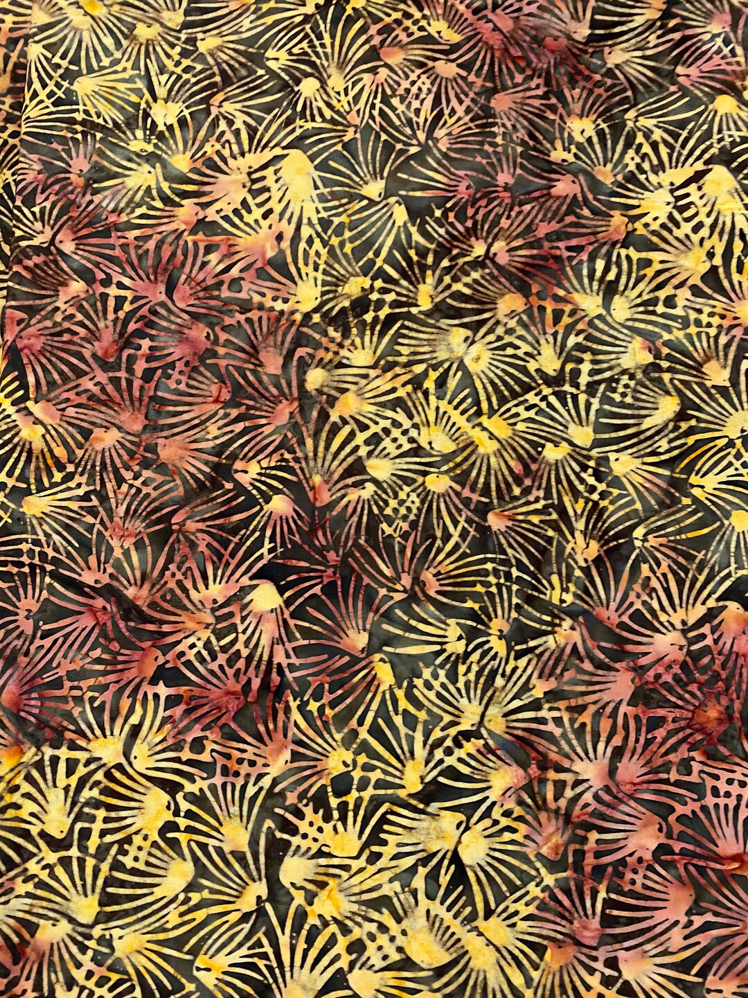 Yellow and Burnt Orange Batik Fabric - Etsy