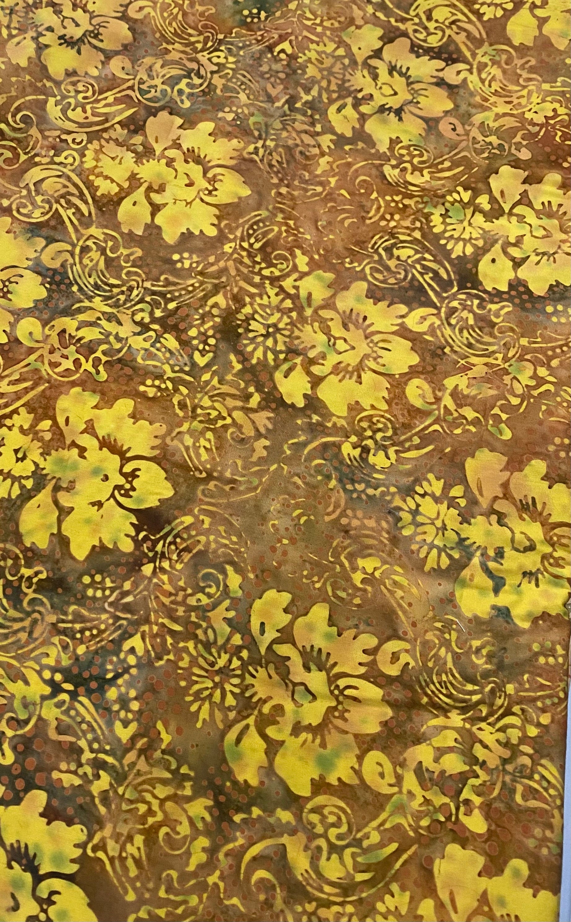 Yellow Damask Pattern Batik Fabric - Etsy