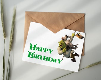 Birthday Card Shrek - Etsy